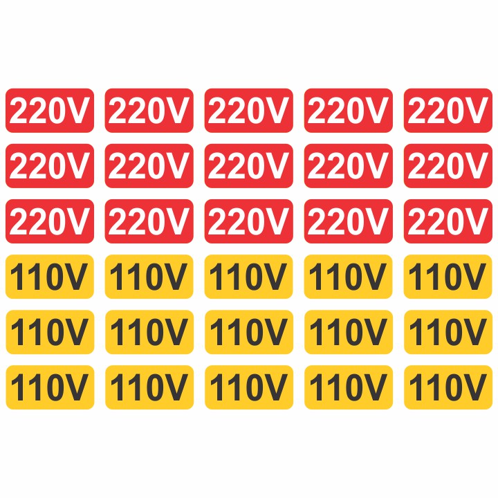ETIQUETAS DE VOLTAGEM | MISTA | 110V E 220V